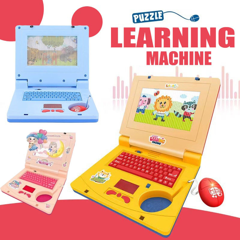 Kids Laptop Toys with Mouse Pretend Play Computer Musical Light Toys ...