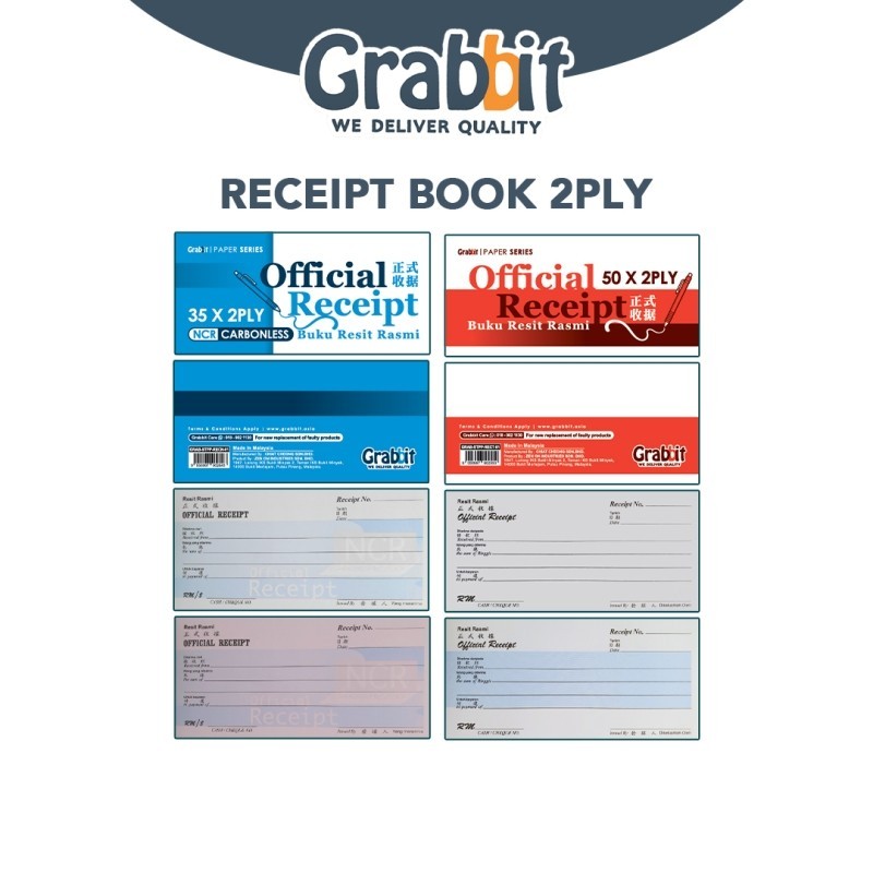 Buku Resit Official Receipt Book NCR Carbonless 2ply | Shopee Malaysia