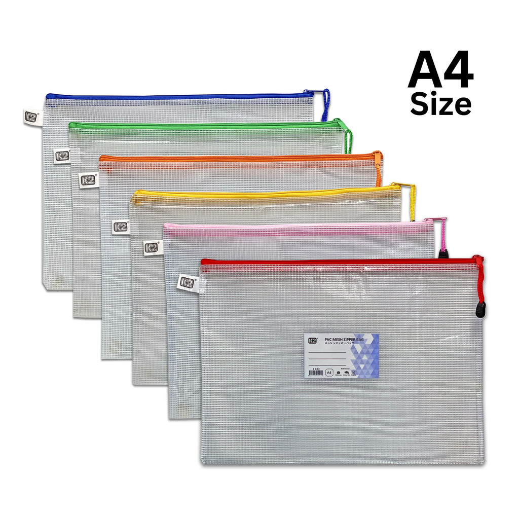 PVC Mesh Zipper Bag A4 (6182) - 12pcs | Shopee Malaysia
