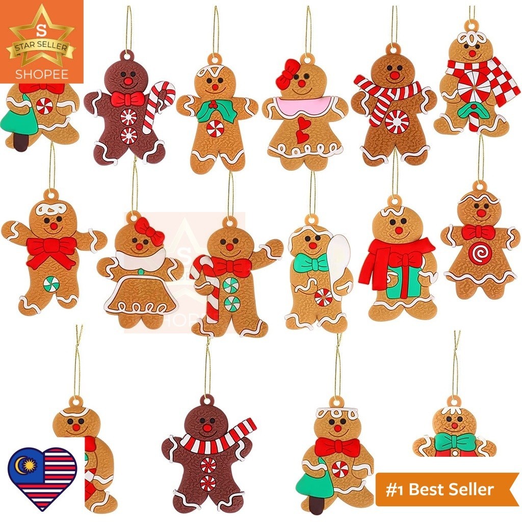 (MW)12PCS Christmas Gingerbread Ornaments,Gingerbread Ornaments for ...