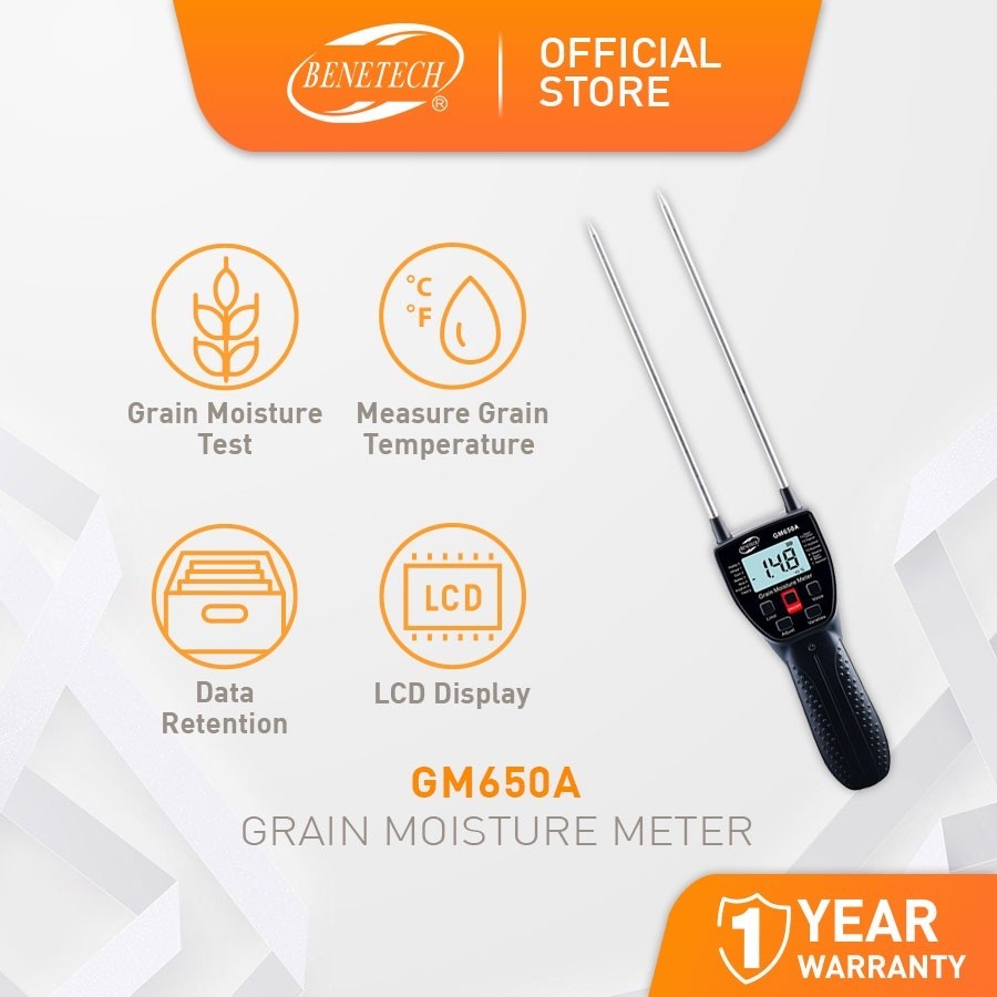 Benetech GM650A GM650B GM650C Digital LCD Grain Moisture Meter Hygrometer with Smart Sensor ...