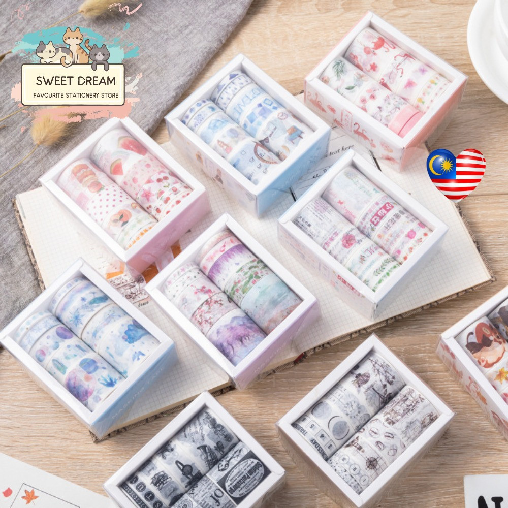 10 ROLLS/SET Washi Tape Vintage INS Masking Tape For Journaling ...
