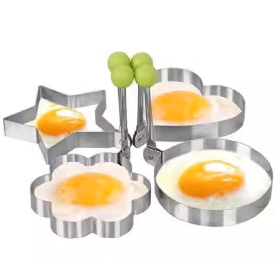 Stainless Steel Omelette Egg Ring Mold Round Star Heart Flower ...