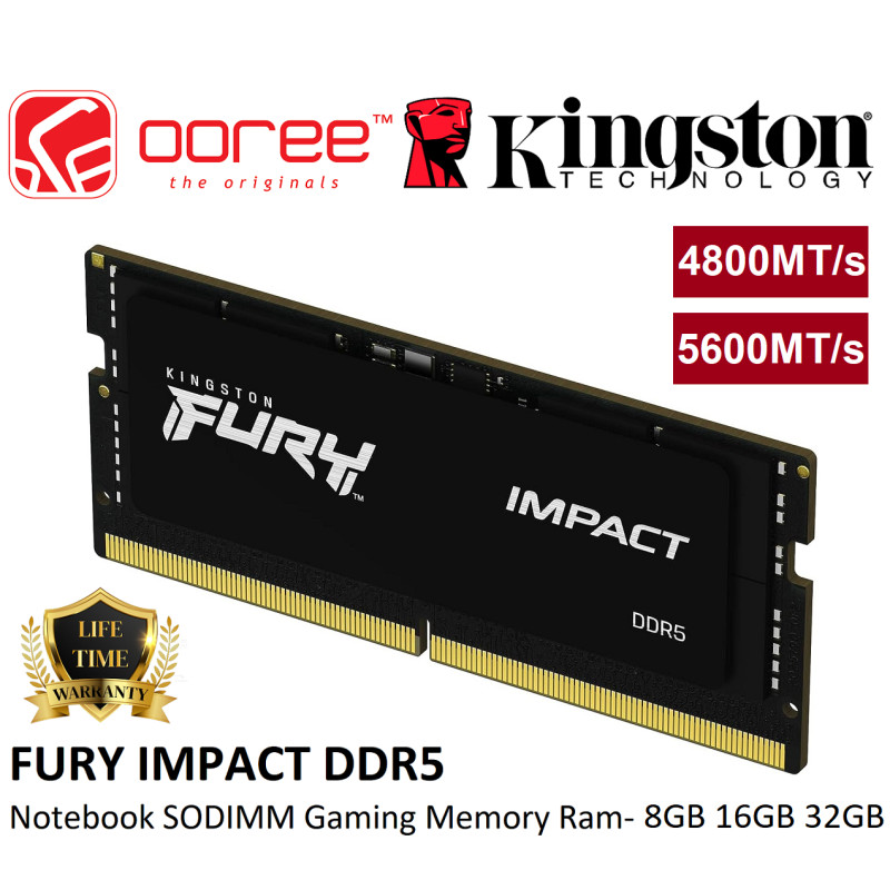 KINGSTON DDR5 NOTEBOOK GAMING RAM FURY IMPACT SODIMM DESKTOP LAPTOP MEMORY RAM (4800MT/s ...