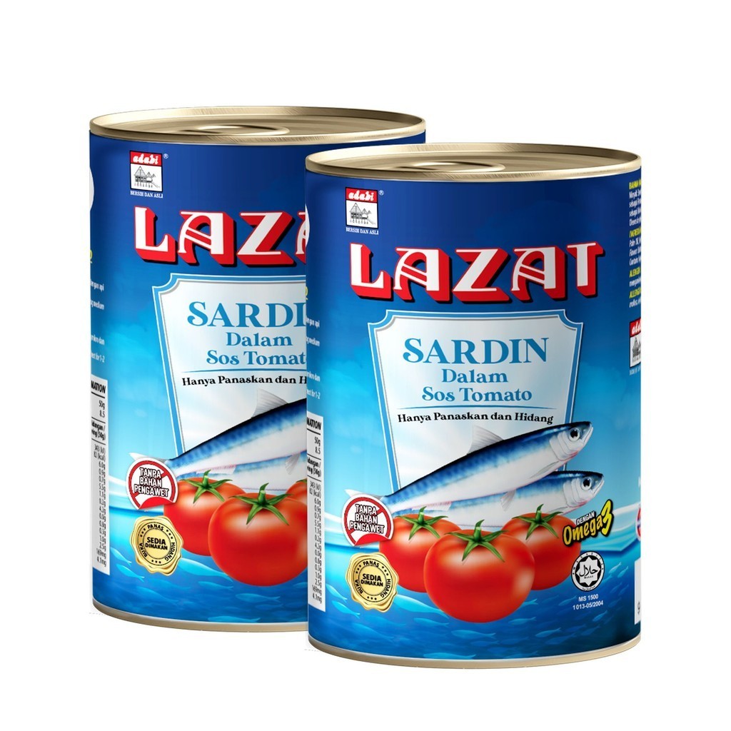 Combo LAZAT Sardin dalam Sos Tomato 2 x 425g | Shopee Malaysia