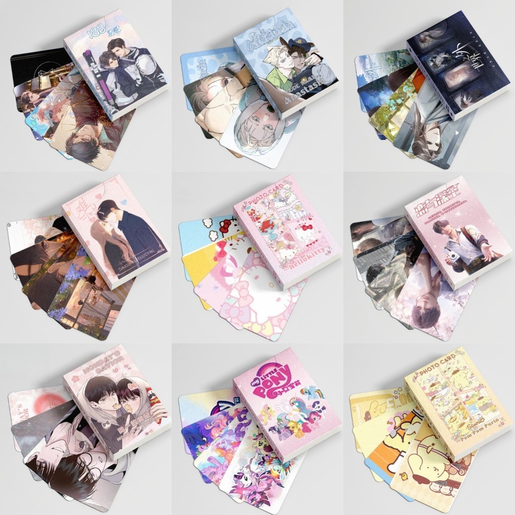 50pcs/box Manga Manhwa Laser Holographic Lomo Cards Comic Cartoon ...