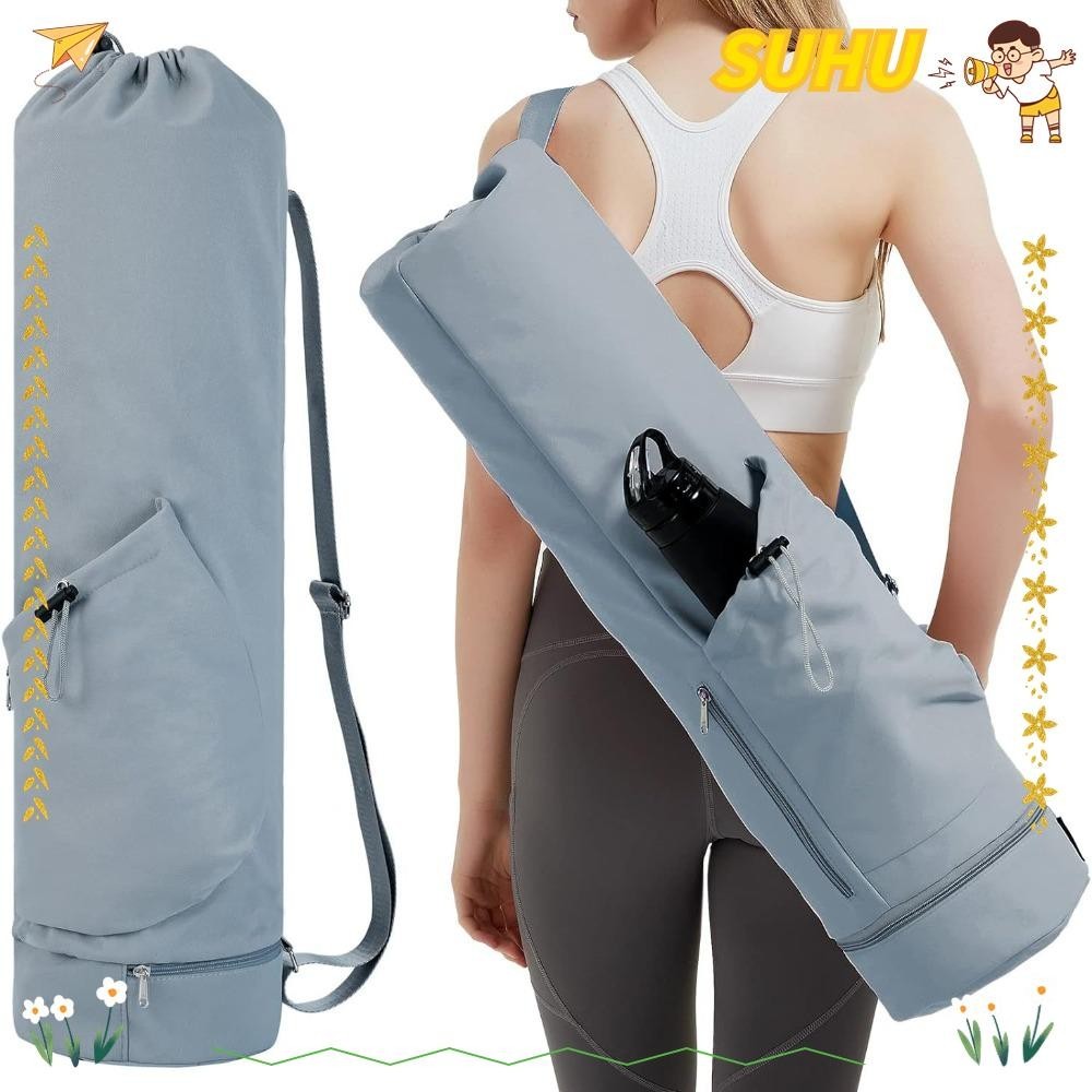 SUHU Exercise Yoga Mat Bag, Large Capacity Full-Zip Canvas Sports Mat ...