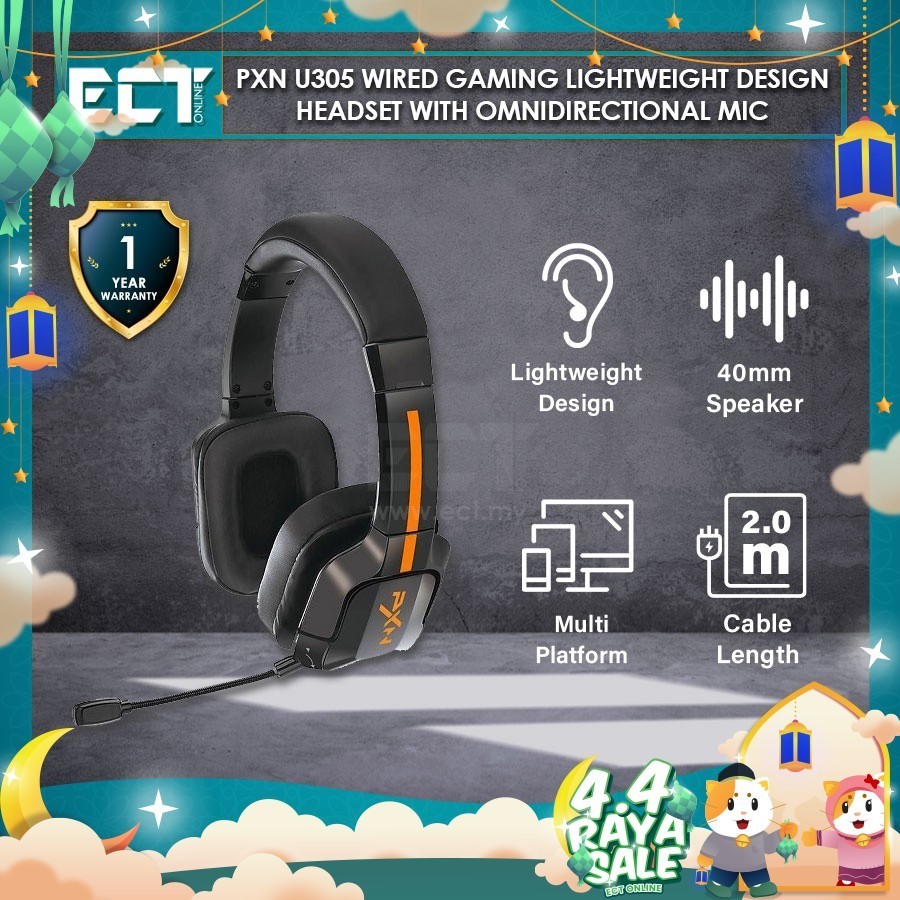 PXN U305 Wired Gaming Lightweight Design Headset with Omnidirectional ...