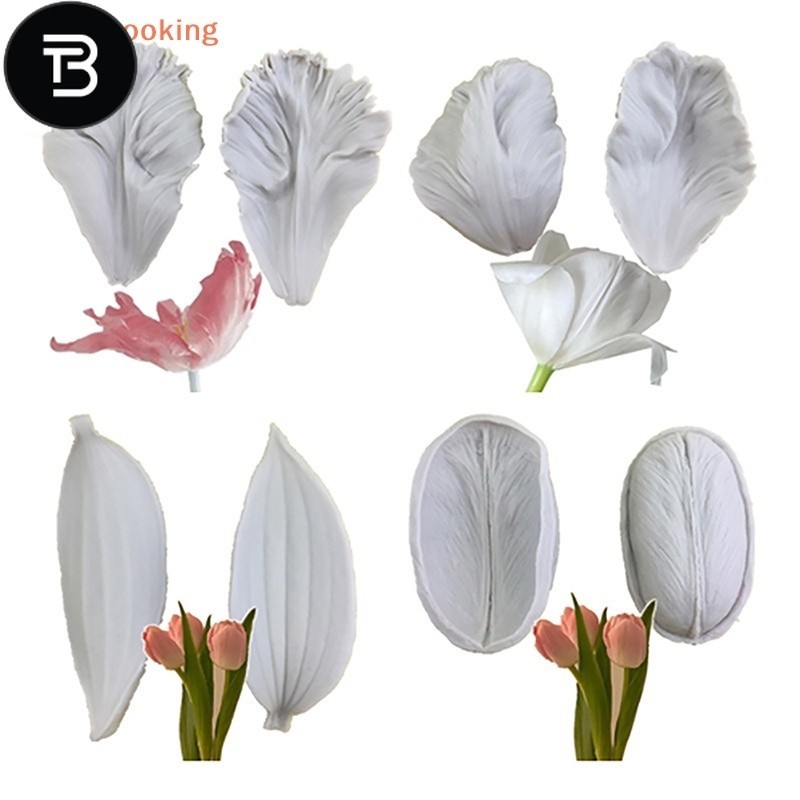 TB 2Pcs Tulip Petal Silicone Mold Cake Decorag Tools Veiner Mold ...