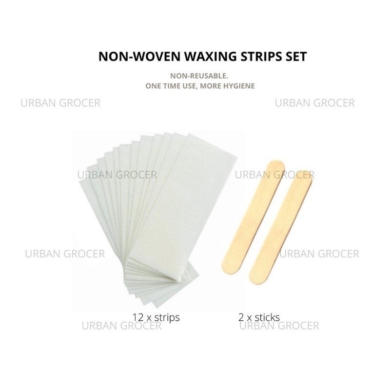 Wax Kit Set Waxing Strips + Wooden Stick Organic Wax Premium Original ...