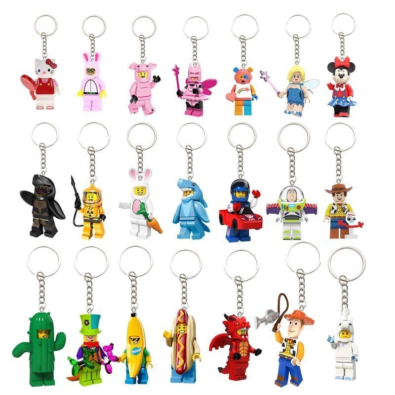 Compatible with Building blocks Keychain Drawing Happy Back School Bag ...