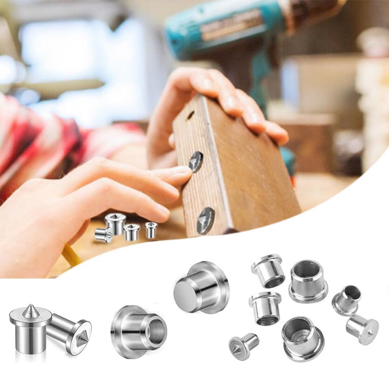 50 pcs Woodworking Doweling Jig Kit Round Grooved Fluted Wooden Plug ...