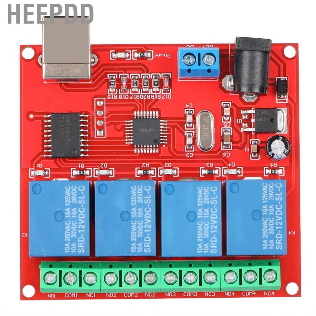 HEEPDD USB Controller Relay Module PC Expansion Card 4-Channel Smart ...