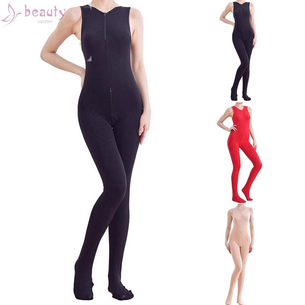 Jumpsuit Body-shaping Jumpsuit Full-body Stockings Zippered Crotchless ...
