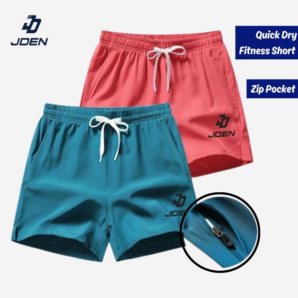 JDEN Zip Pocket Unisex Quick Dry Shorts Running/Gym/Marathon/Training ...