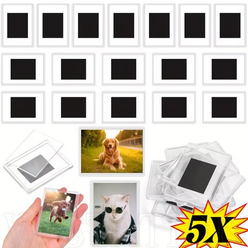 5Pcs Acrylic Magnet Picture Frames - Home Office Storage Tools - DIY ...
