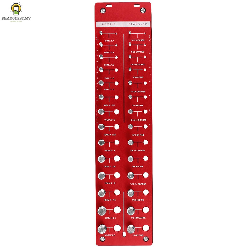 Nut and Bolt Thread Checker 28 Thread Identifier Gauge Inch and Metric ...