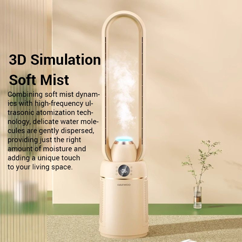 DAEWOO Bladeless Fan XF05 Air Purification & Humidifier & Stand Fan 3 ...