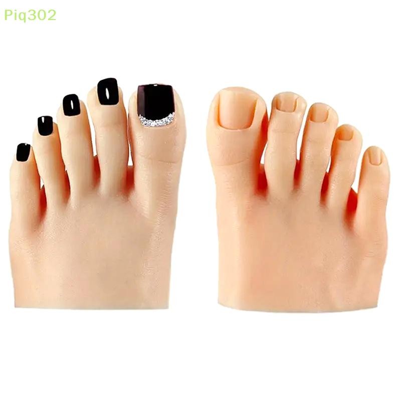 Piq302 1 Pair Nail Practice Foot Mannequin With Fake Toes For Pedicure ...