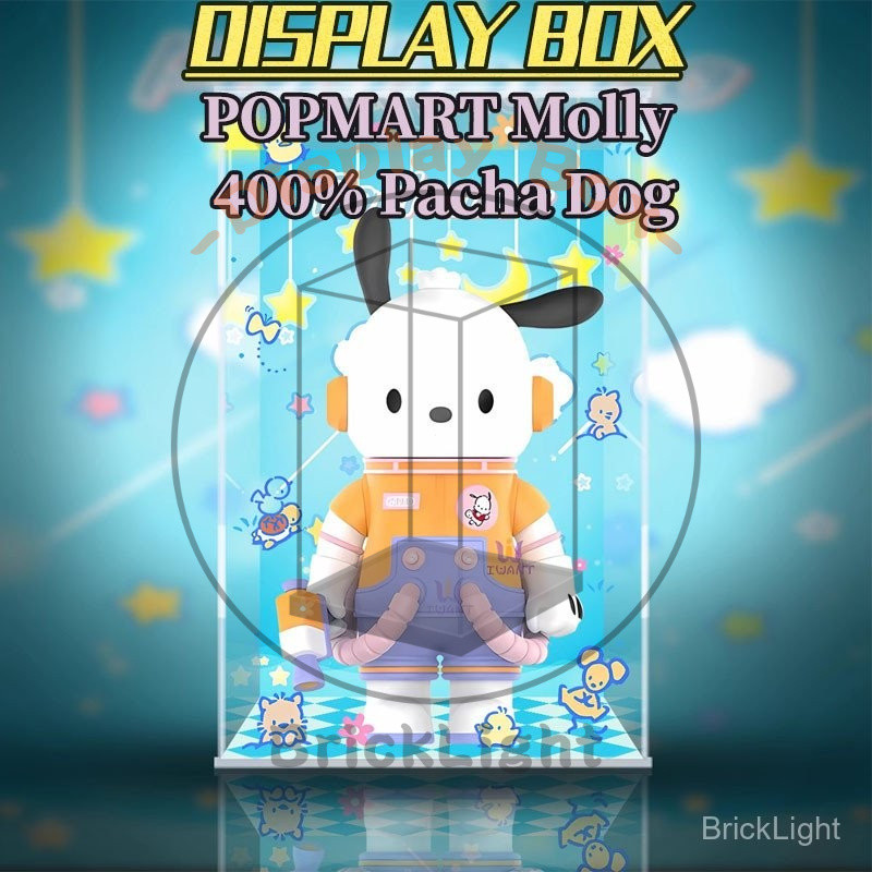 【BrickLight 】Wooden Base transparent acrylic box PopMart space Molly ...