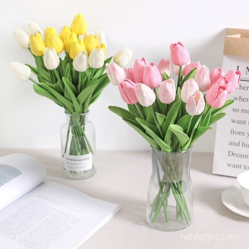 Nordic ins tulip bunga palsu bunga tiruan alat letak barang rumah ruang ...