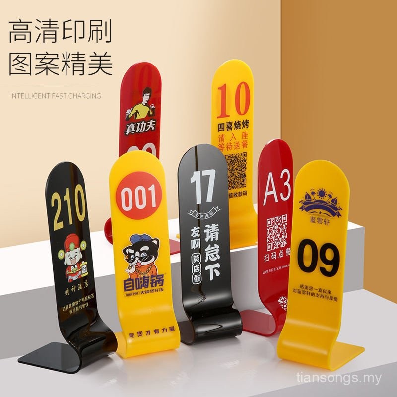 Acrylic Table Number Stand Table Number Plate Standing Stainless Steel ...