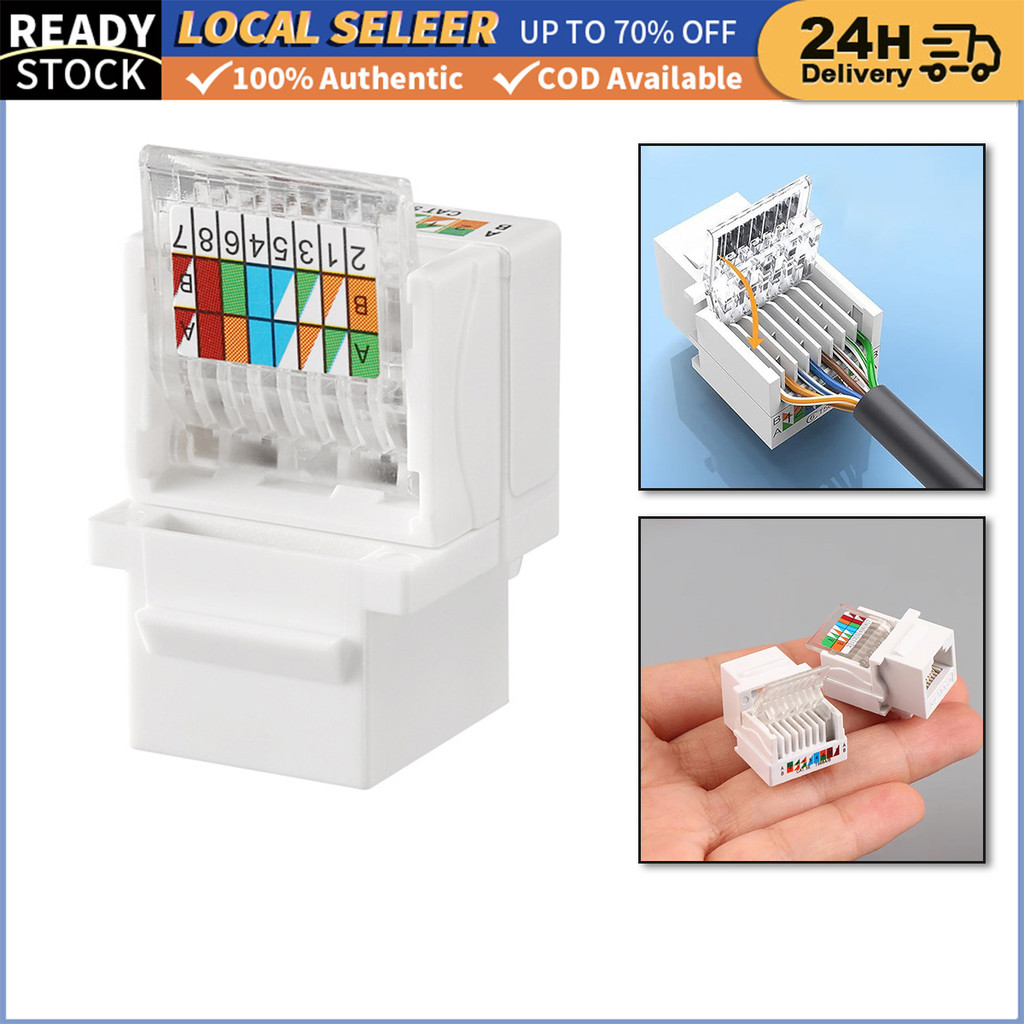 Cat5e Keystone Jack 5Pcs Pass Through RJ45 Network Coupler Corrosion ...