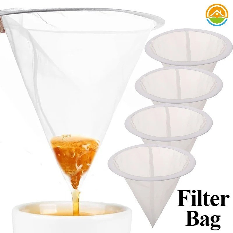 23x26cm Bee Honey Filter Bag / Ultra-fine Funnel-shaped Nylon ...