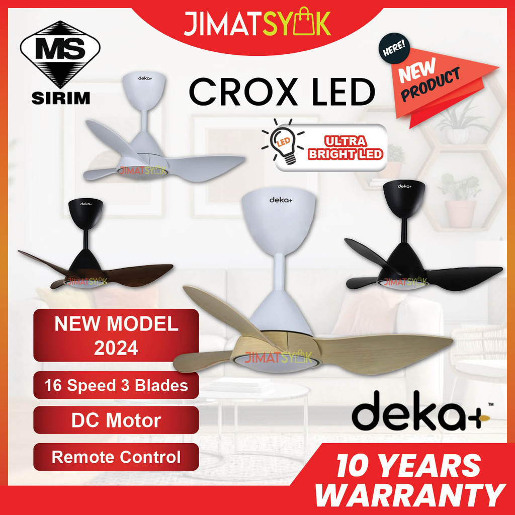 [2024 NEW] DEKA+CROX LED 28'' 3 Blades 14 Speeds +TURBO Mode Remote ...