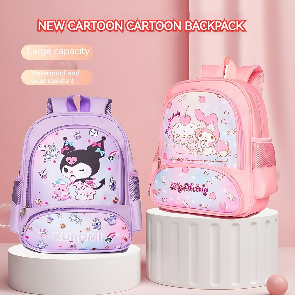 33cm Kindergarten School Bag Kuromi Melody Cute Cartoon Girl Beg ...