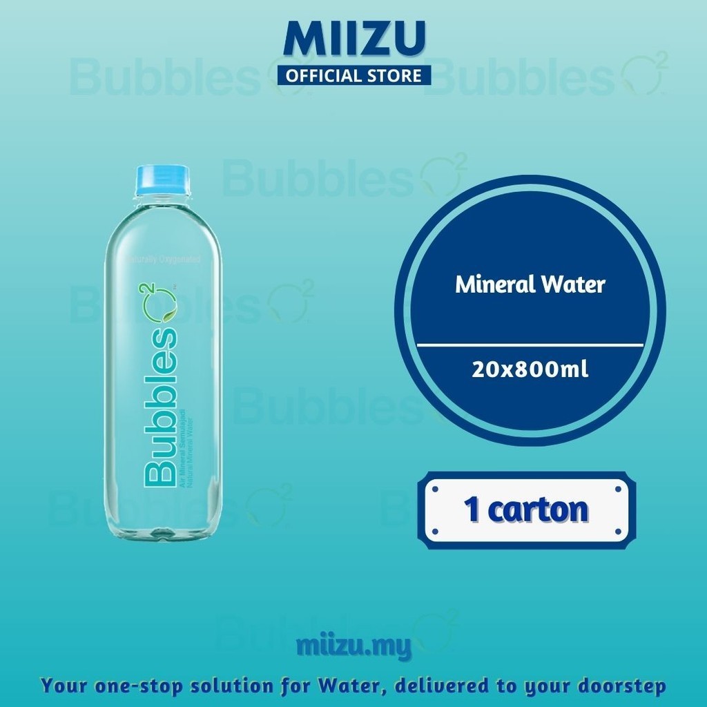 Bubbles O2 Natural Mineral Water 20x800ml | Shopee Malaysia