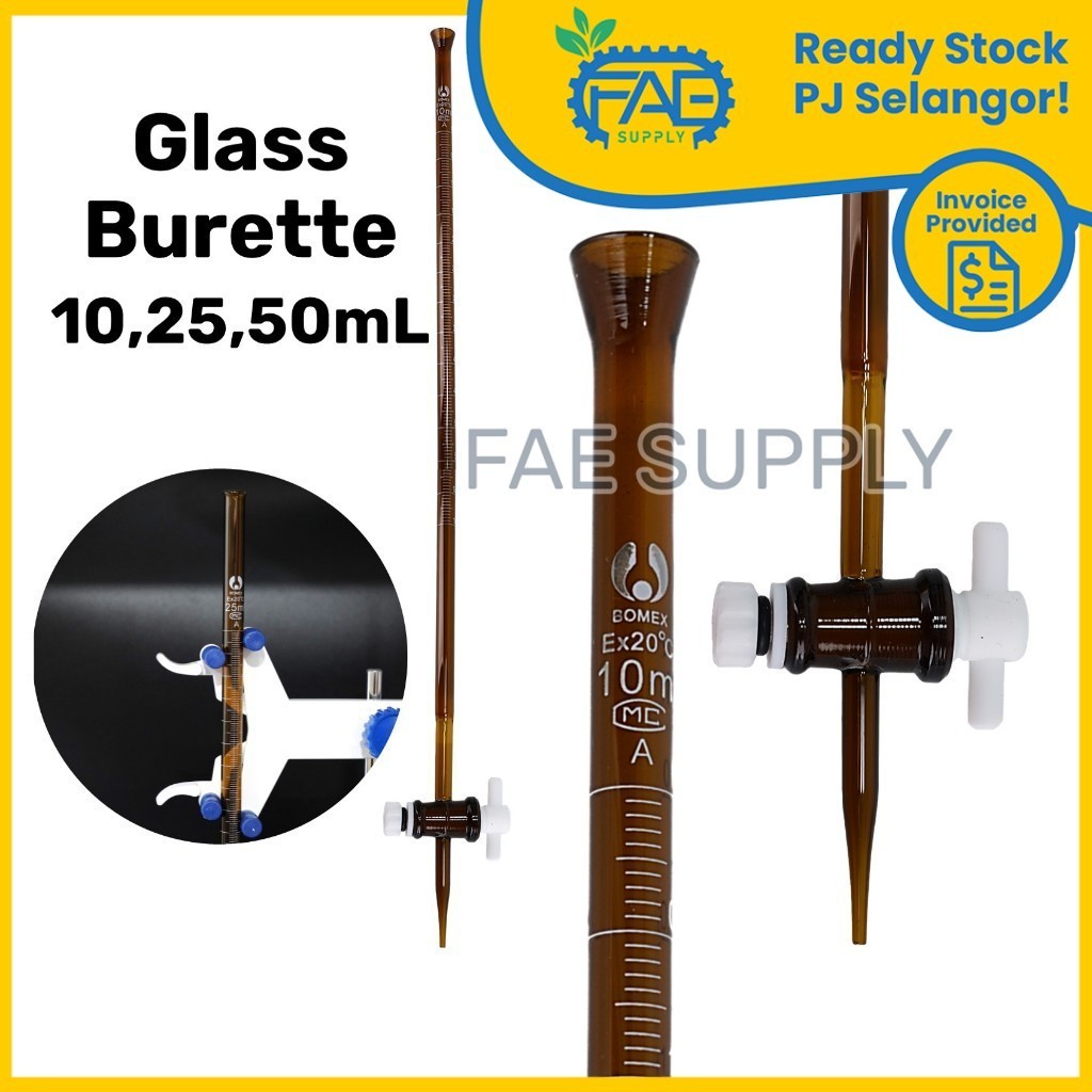 burette kaca Glass Burette Amber 10/25/50/100ml | Shopee Malaysia