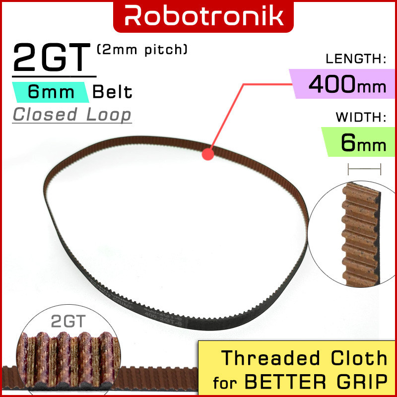 2GT Pulley & Belt (6mm Width) 3D Printer CNC Gear Timing Drive Belt ...