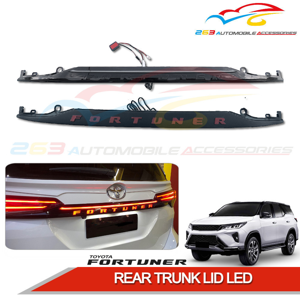 TOYOTA FORTUNER 2016-2022 REAR TRUNK LID GARNISH LED WITH WELCOME LIGHT ...