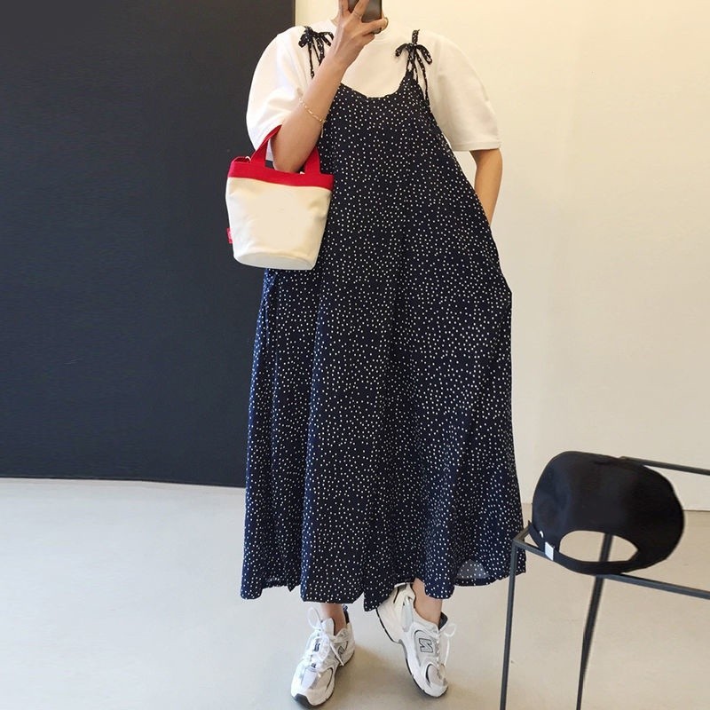 M 5xl 40 150kg 】240jin300fatmmsuit Womens Summer Large Size Suspender Pantskirt Covering Belly 