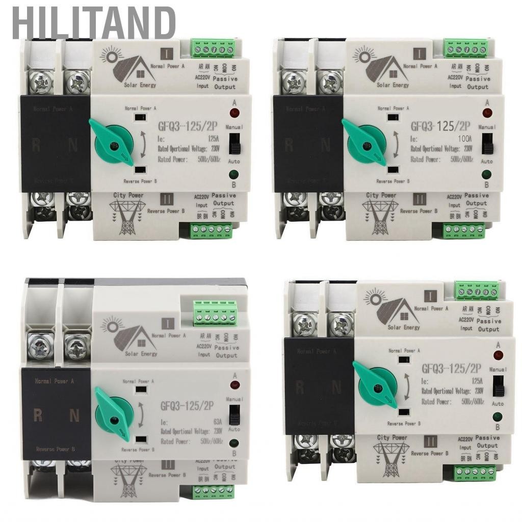 Hilitand Dual Power Automatic Transfer Switch 2P Millisecond Fast Switching Timing Controller ...