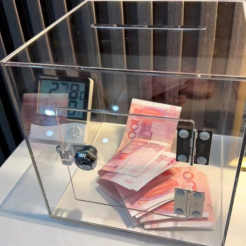 Big Small Happy Donation Box Lock Transparent Acrylic Merit Box ...