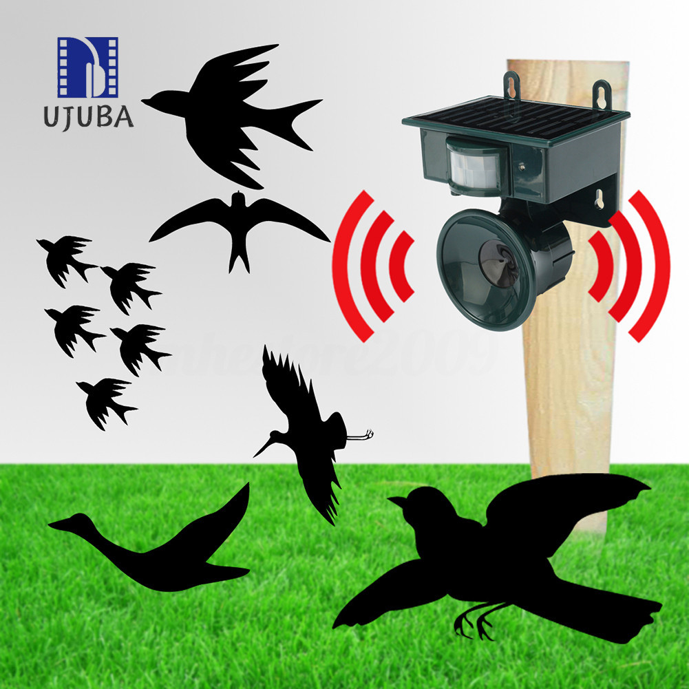 UBA-Solar Powered Outdoor Ultrasonic Pest Bird Crow Animal Repeller ...