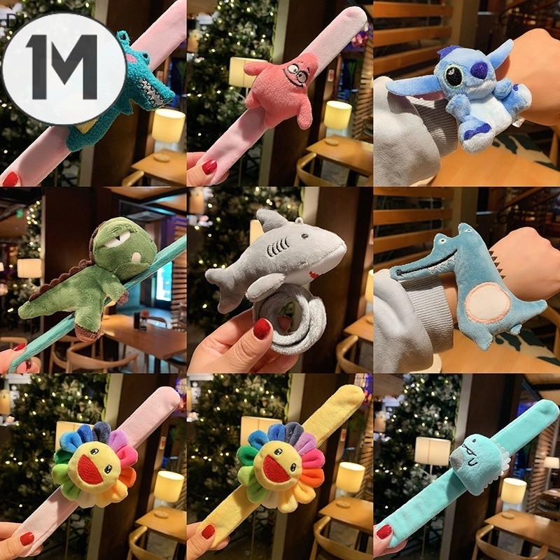 1M 1Pcs Kawaii Animal Cartoon Slap Bracelet Clap Ring Slap Snap Wrap ...