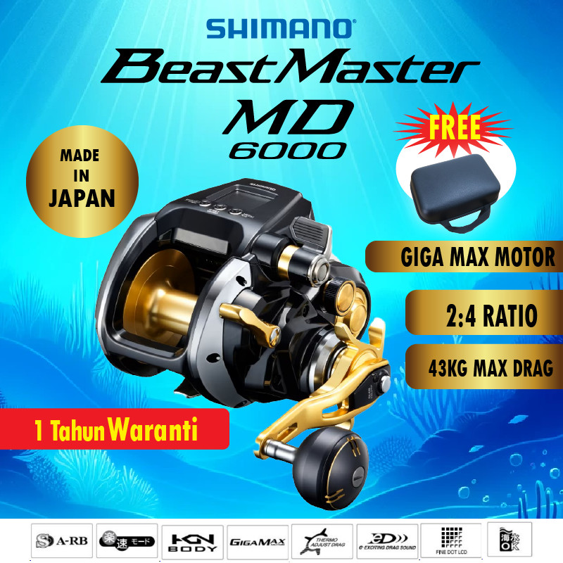 SHIMANO BEAST MASTER MD 6000 2022 Model Elektrik Jigging Original Japan GigaMAX power handle ...