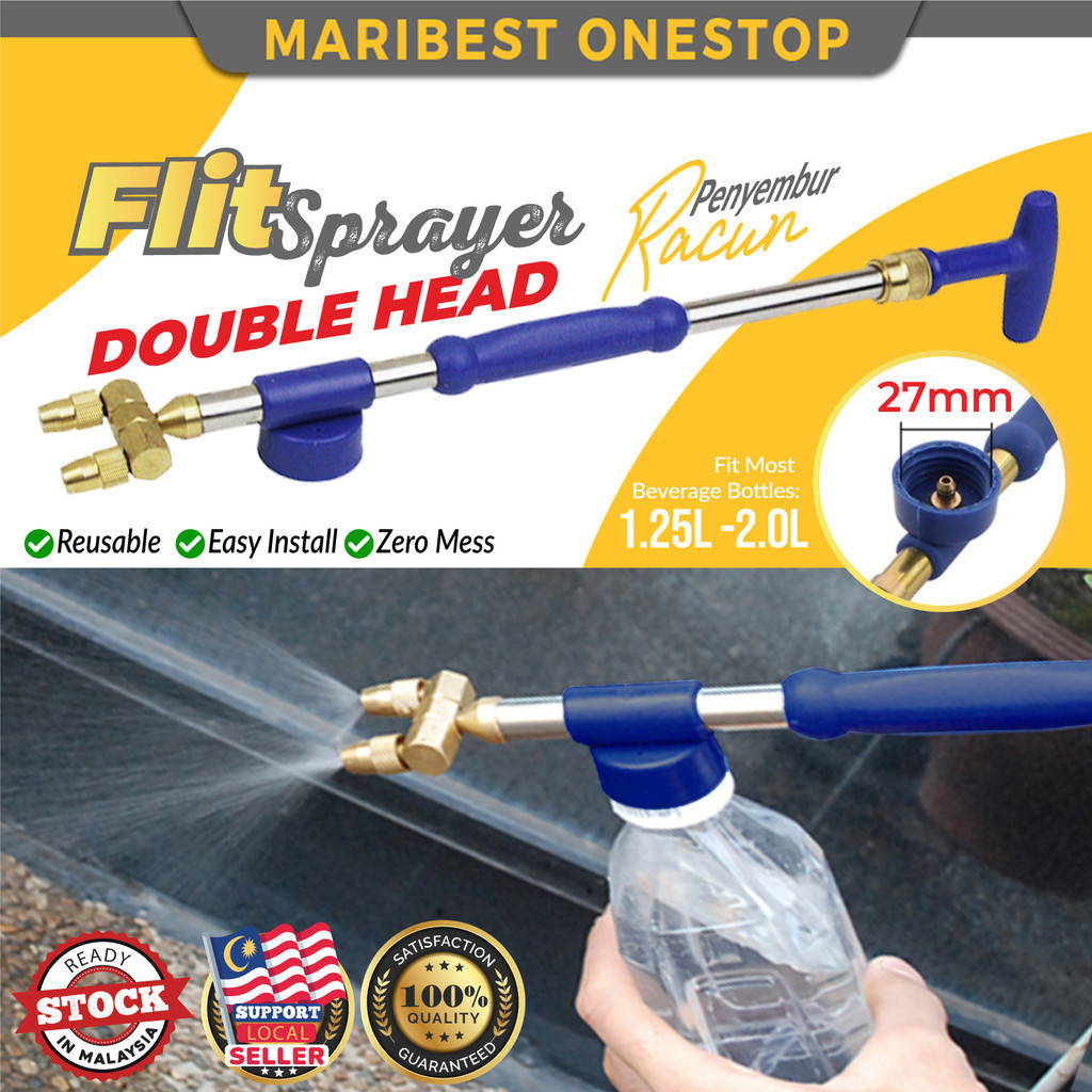 Double Head Flit Sprayer Multifunction Gardening Tools Pressure Push ...