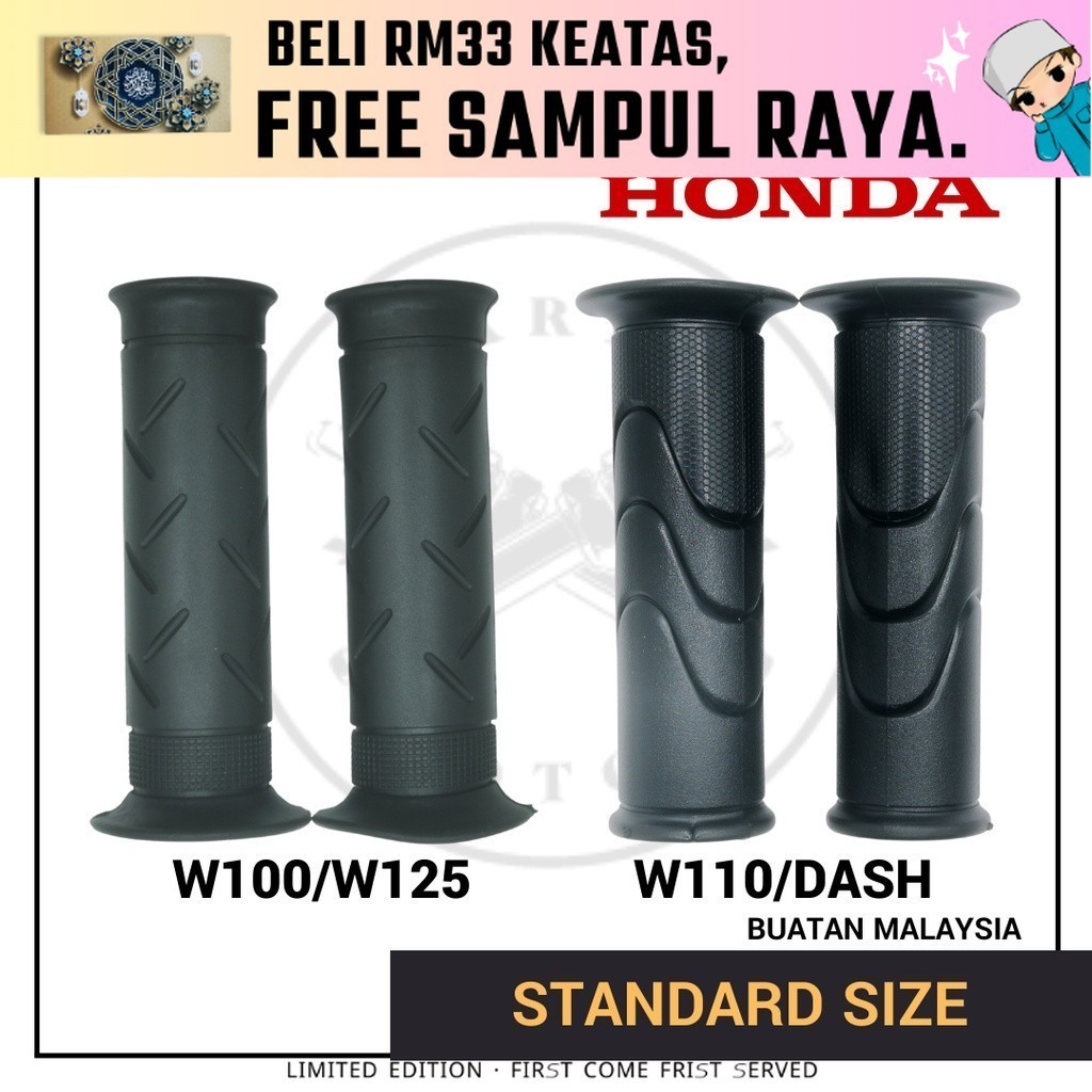 HONDA HANDLE GRIP SET- WAVE W100 W125 W110 DASH 1 2 NEW ALPHA W100R ...