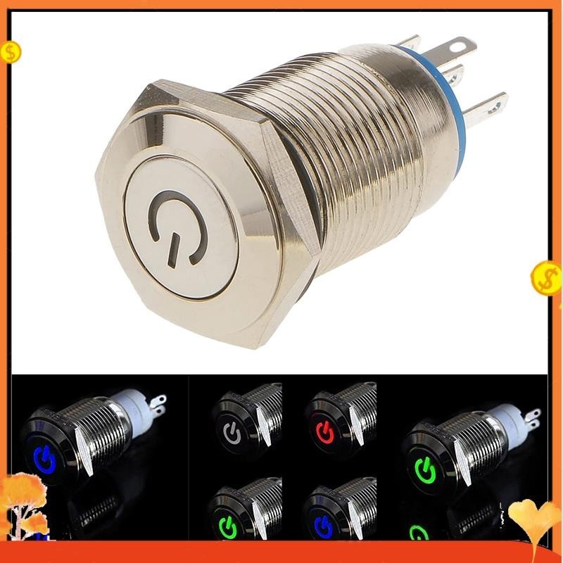 16MM Metal Push Button Switch Button, Waterproof Reset Type Start ...