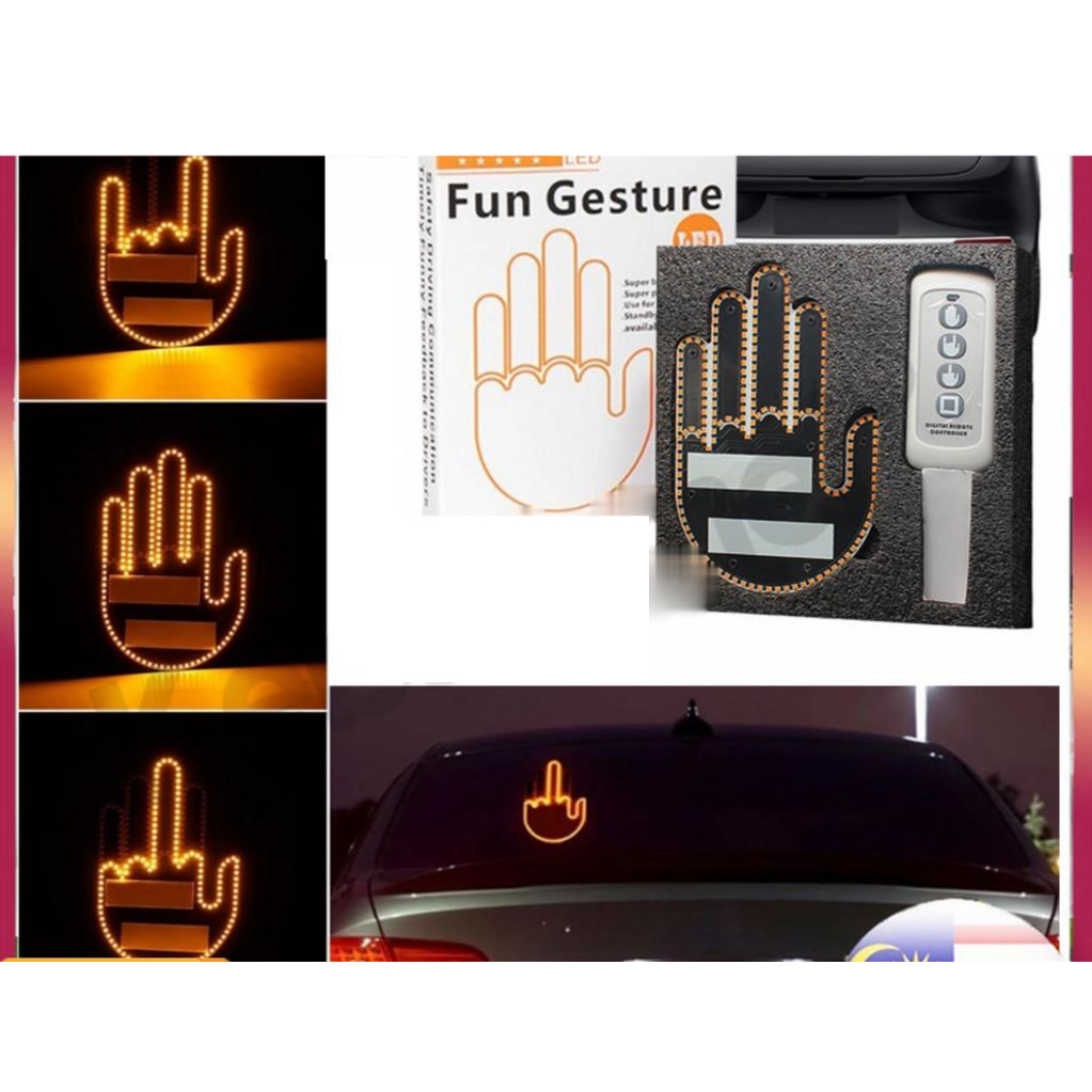 Gesture Light With Remote Control Middle Finger Led Light For Rear ...