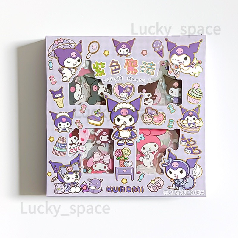 Sanrio Kuromi Sticker 100pcs Cute Set Marvel DIY Gift Box Cinnamoroll ...