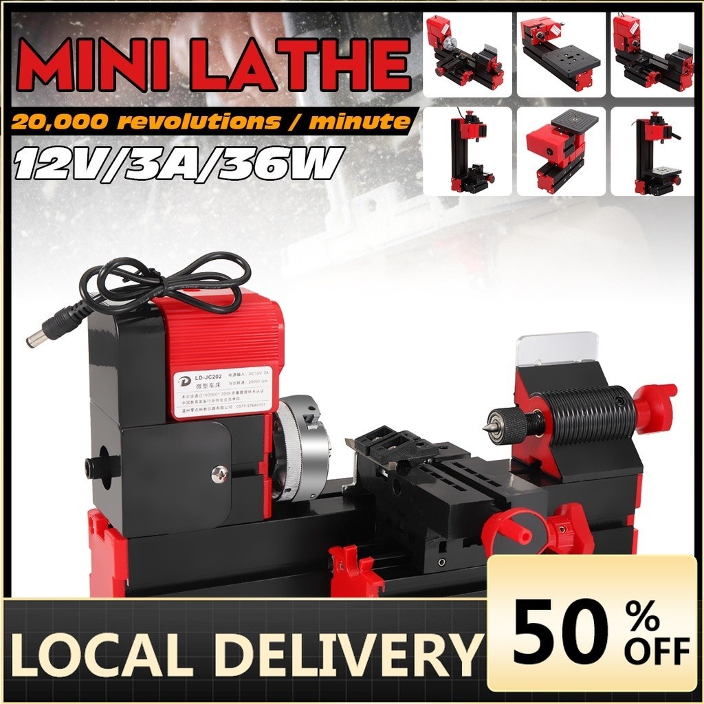 DC12V 3A 36W Mini Lathe Milling Machine Bench Drill DIY Woodworking ...