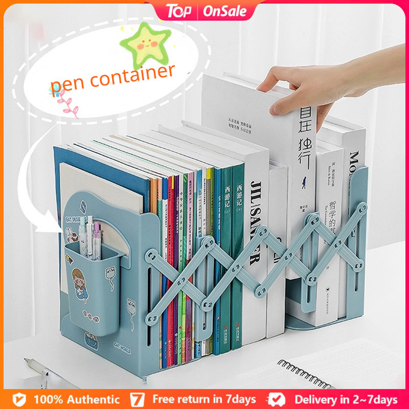 Retractable and Adjustable Bookshelf Book End Shelf Width Expansion ...