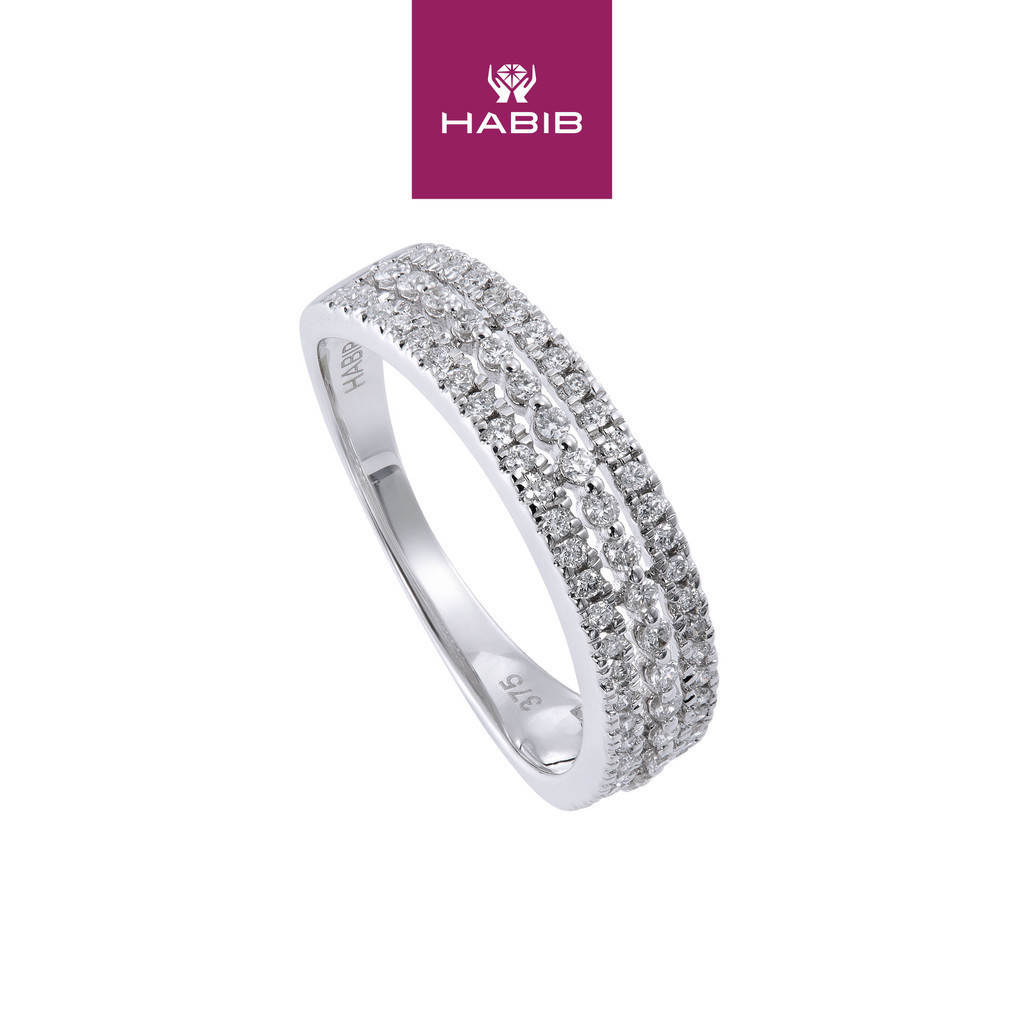 HABIB Diamond Ring in 375/9K White Gold 268361223 | Shopee Malaysia