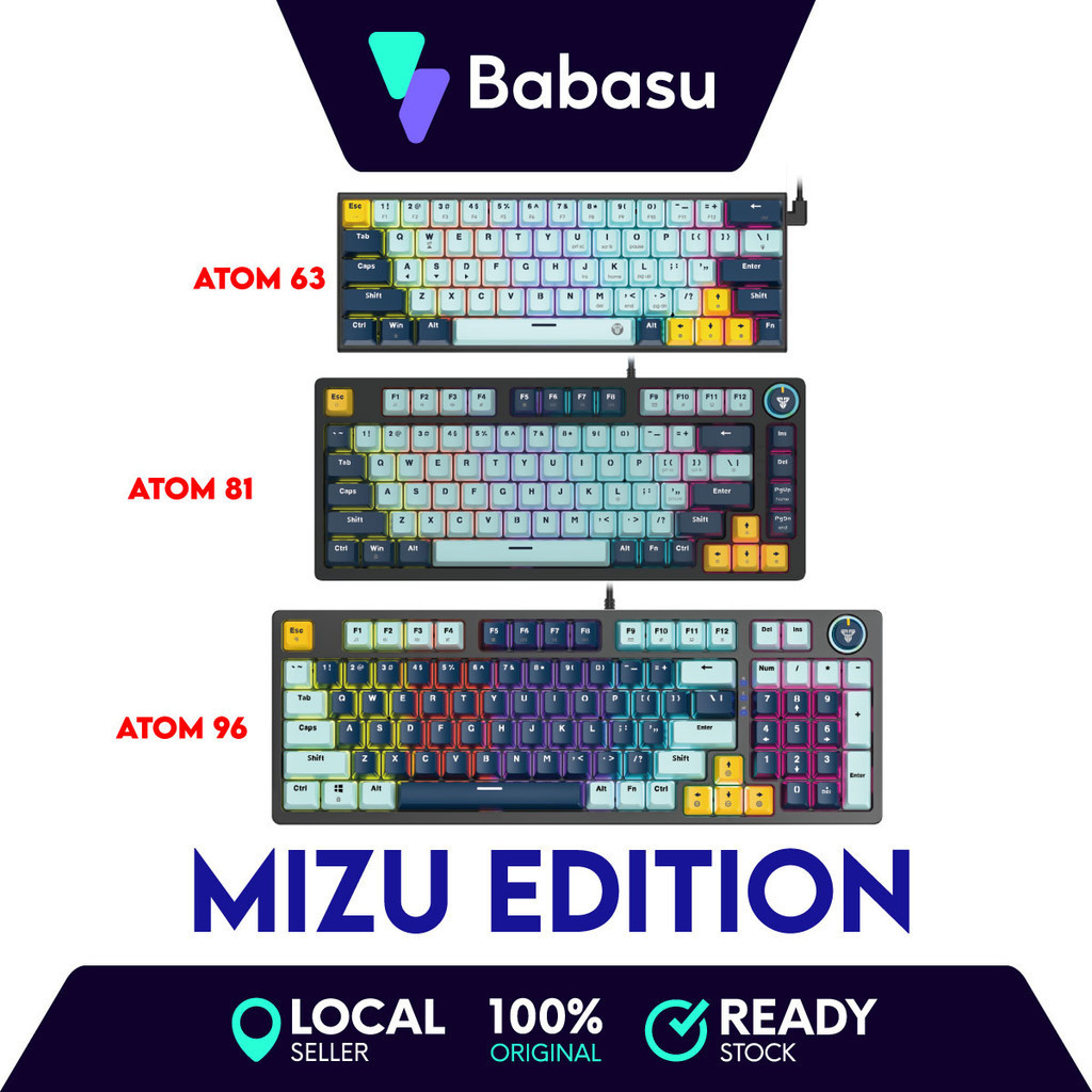 Fantech ATOM Mizu Series Gaming Mechanical Keyboard 60% 75% 95% ATOM 63 81 96 Hotswappable 3 Pin ...