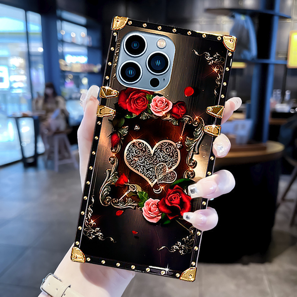 Rose Love Protective Square Cases Casing Vivo V29 Lite V29e V27 Pro ...